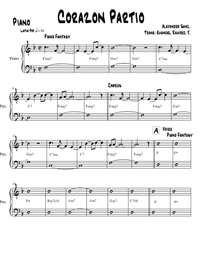 Corazón Partío - Piano - Mus | PDF