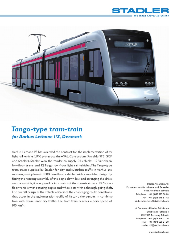 Tango-Type Tram-Train: For Aarhus Letbane I/S, Denmark | PDF | Truck ...