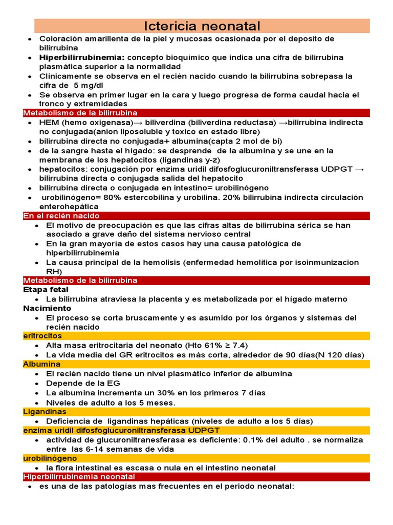 Ictericia Neonatal | PDF | Especialidades Medicas | Enfermedades y trastornos