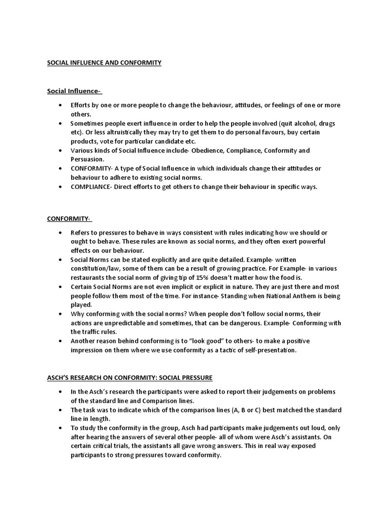Understanding Social Influence and Conformity | PDF | Obedience (Human ...