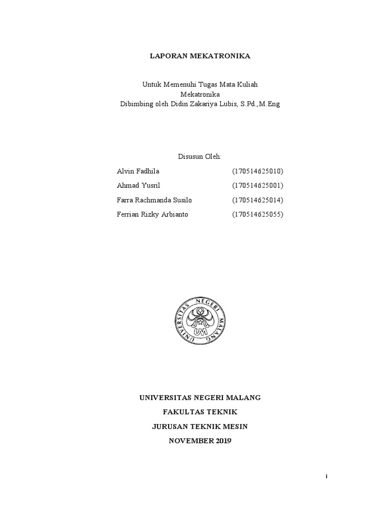 Laporan Praktikum Mekatronika 2019 | PDF | Teknologi & Rekayasa