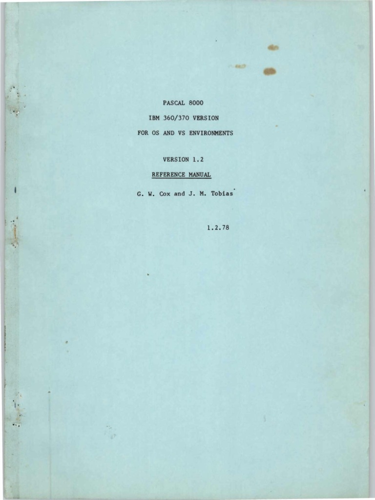 Aaec Pascal 9000 Reference Version 1 2 Jan 2 1978 Pdf Pointer Computer Programming Array