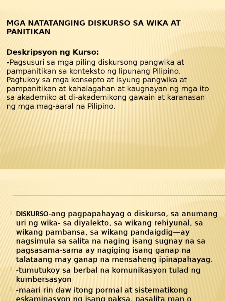 Natatanging Diskurso | PDF