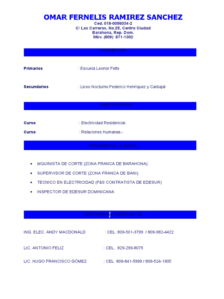 Curriculum Omar | PDF