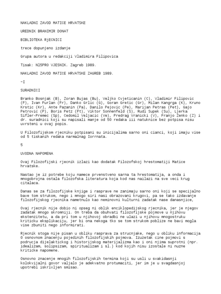 Filozofijski Rječnik | PDF