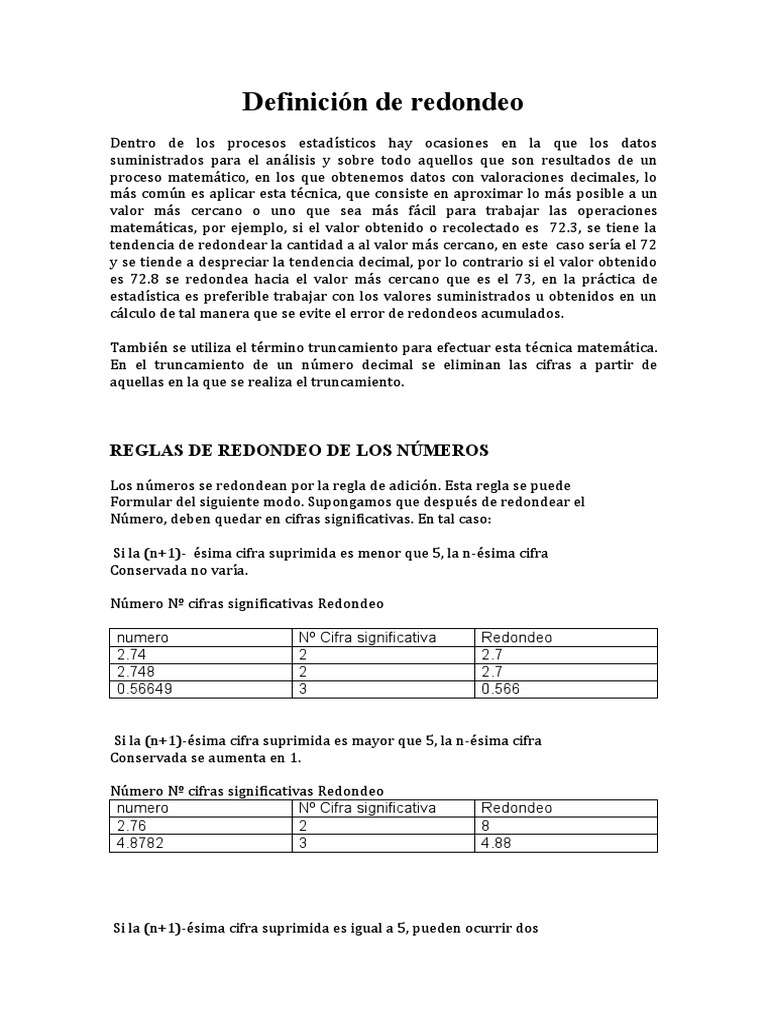 Ejercicios de Redondeo | PDF | Matemáticas | Aritmética