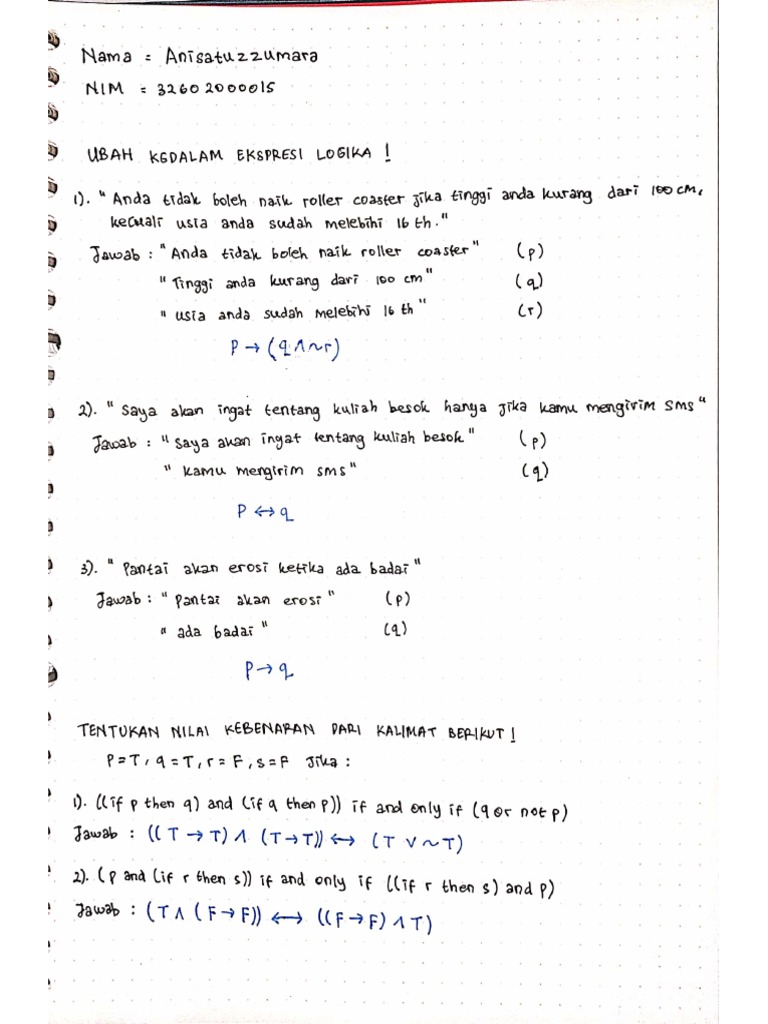 Tugas 2 Logika Proposisi | PDF