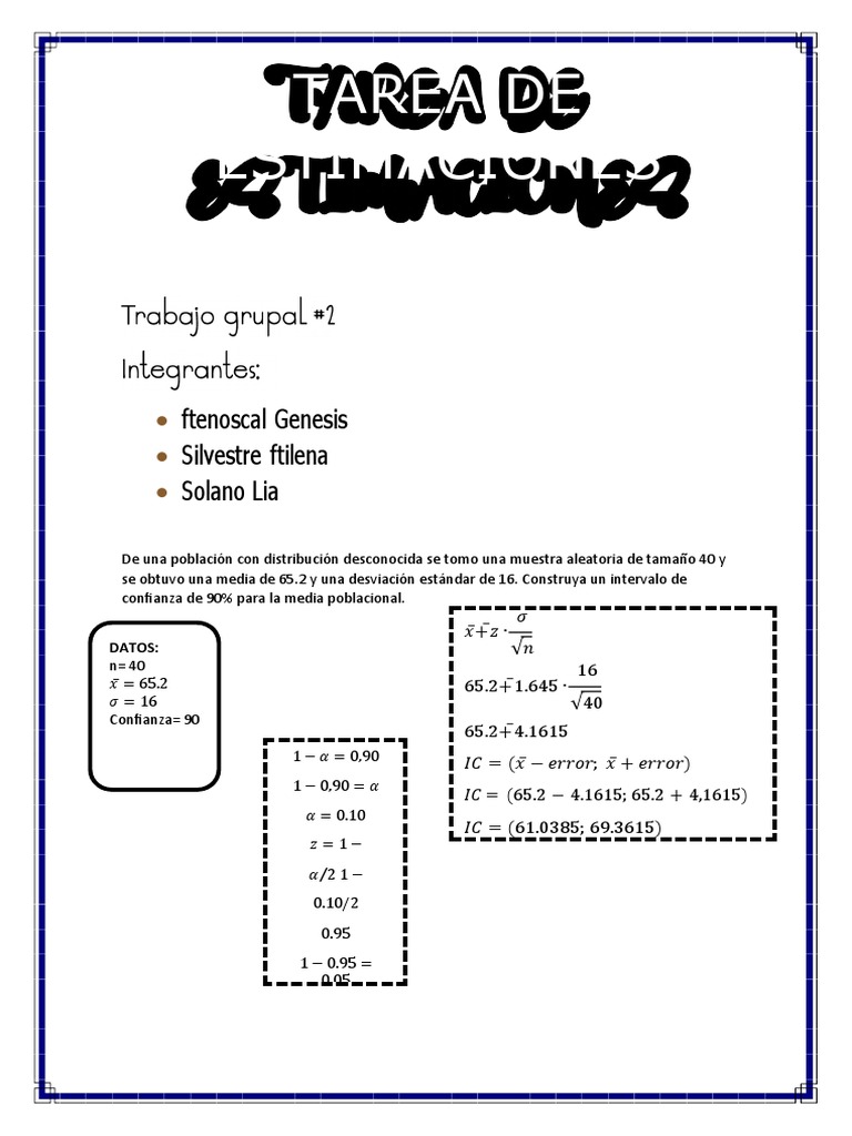 Trabajo Grupal #2 | PDF | Intervalo de confianza | Método científico