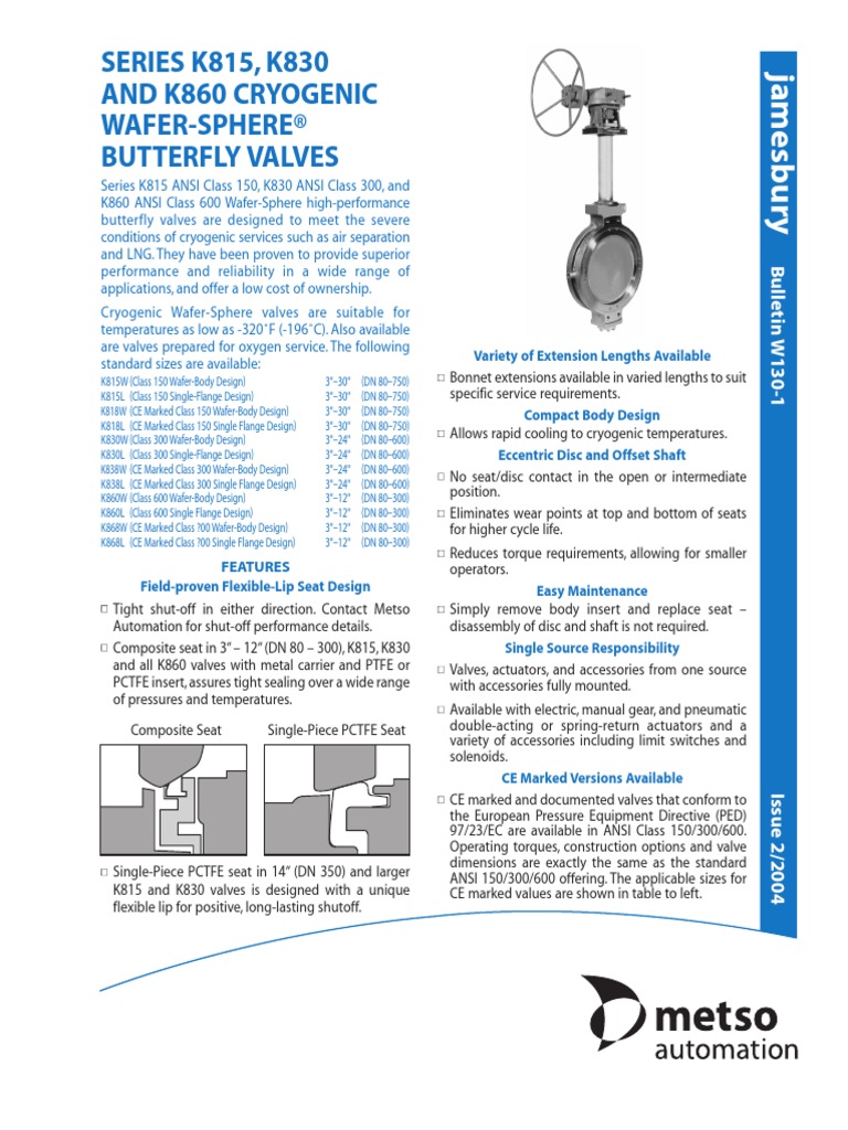 Válvulas Jamesbury SERIES k815 & 830,860 | PDF | Valve | Pipe (Fluid ...