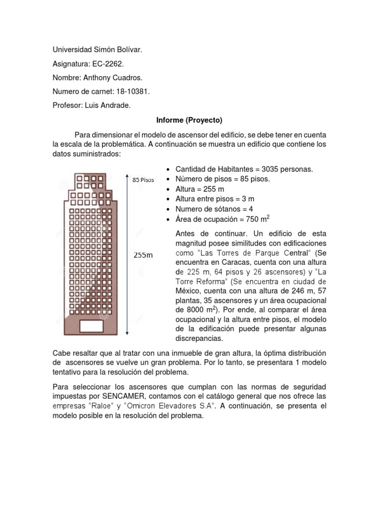 Informe (Proyecto) | PDF | Ascensor