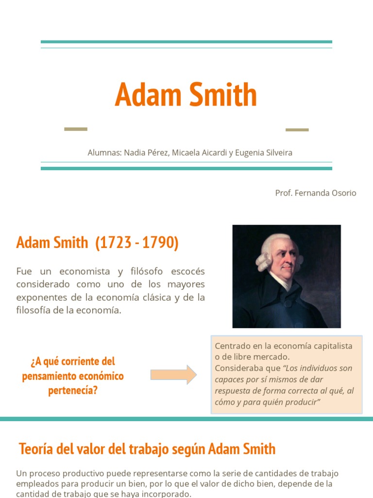 Aportes de Adam Smith a la economía | PDF | Division de trabajo ...
