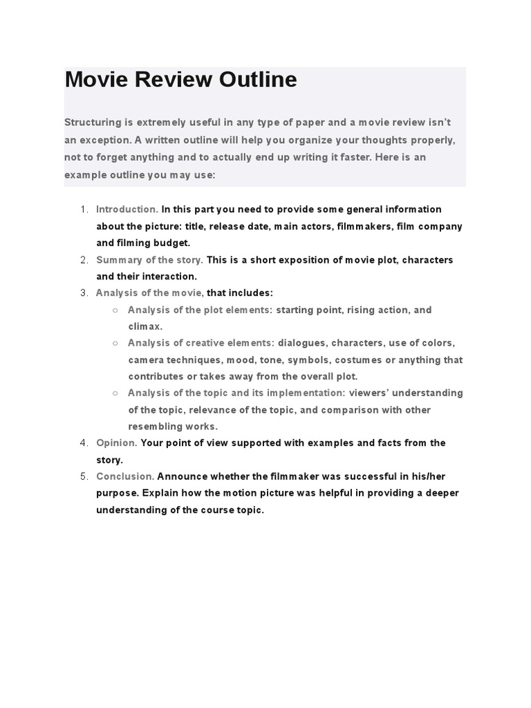 Movie Review Rules | PDF