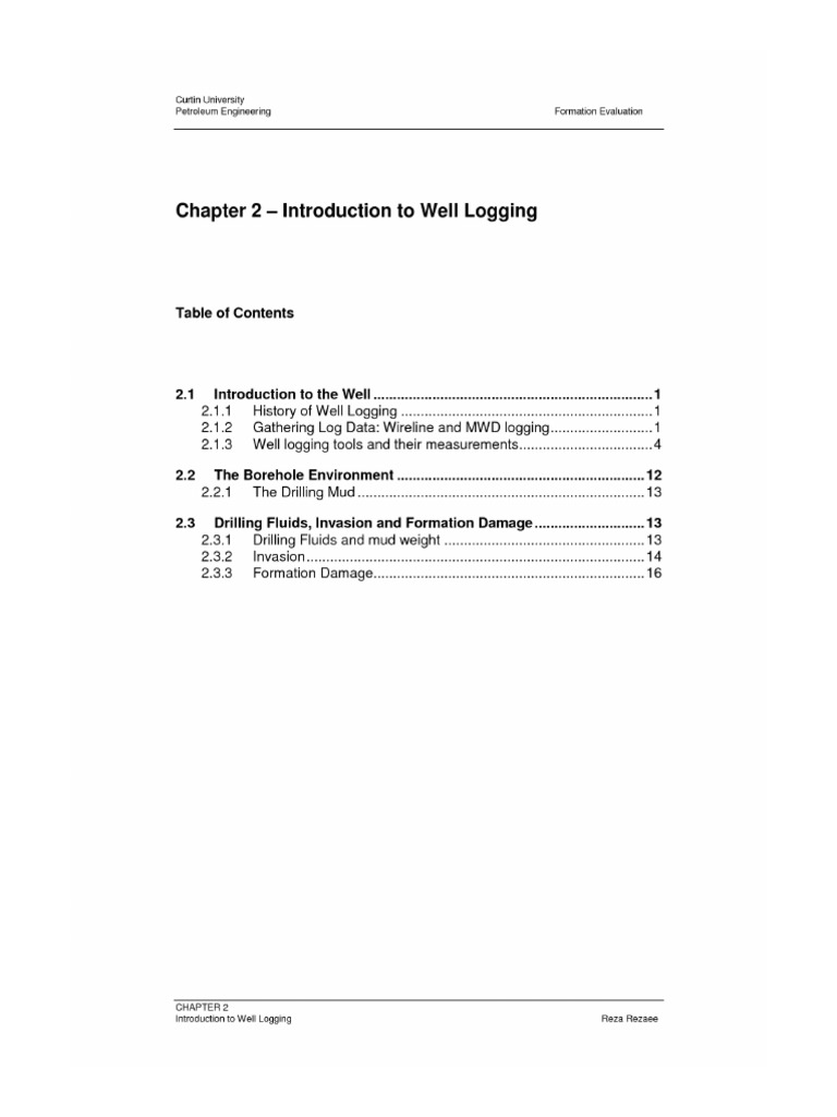 Chapter2-Introduction To Well Logging | PDF