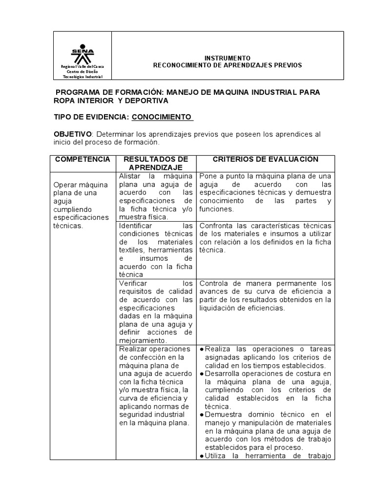 Cuestionario Conoc Previos | PDF | Evaluación | Diseño