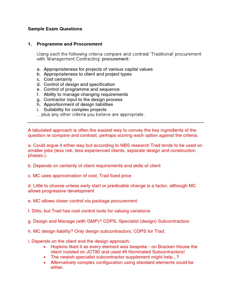 RIBA Part 3 Sample Exam Questions | PDF | Tort | Justice