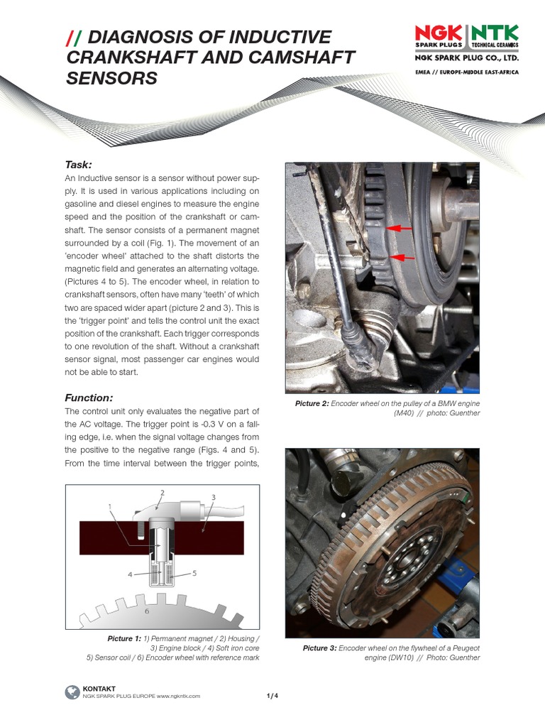 Diagnosis of Inductive Crankshaft and Camshaft Sensors | PDF | Engines ...