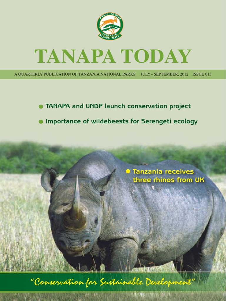 TANAPA TODAY - Tanzania National Parks | PDF | Tanzania | Rhinoceros
