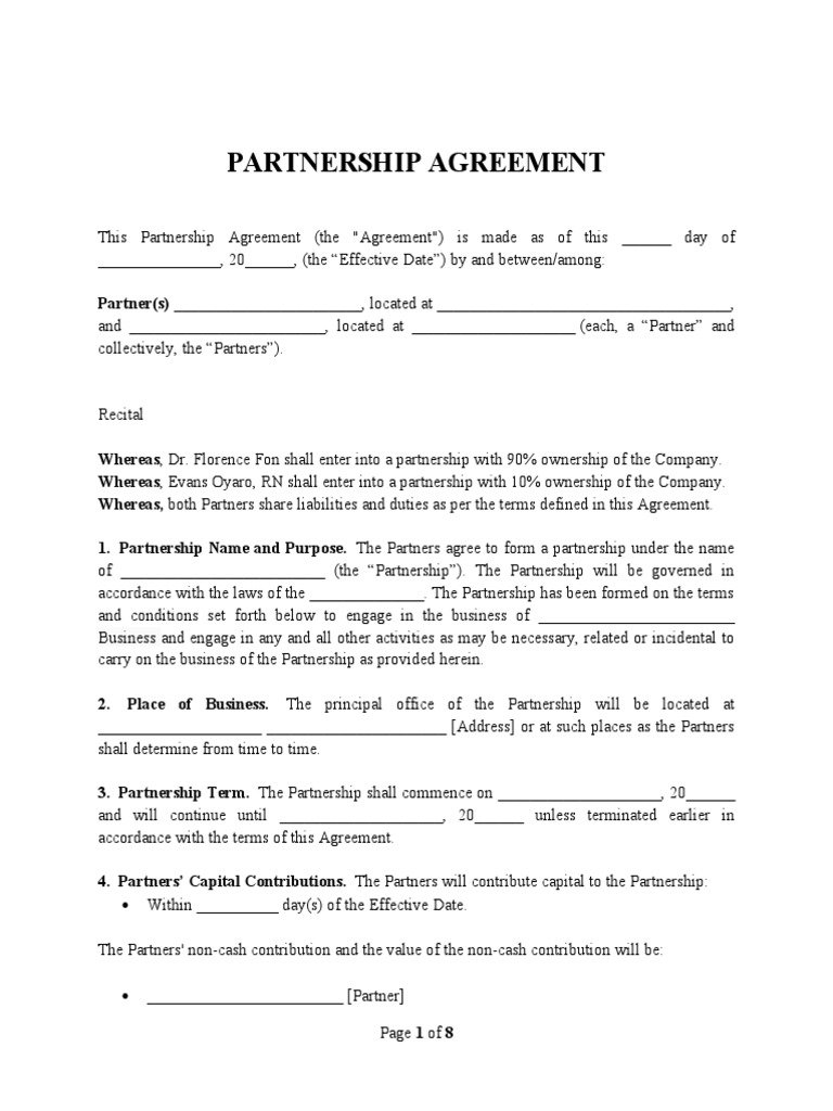 S Corp Partnership Agreement Template | PDF | Partnership | Liquidation