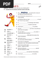 Reading Skills Practice: A Restaurant Menu - Exercises: Preparation ...