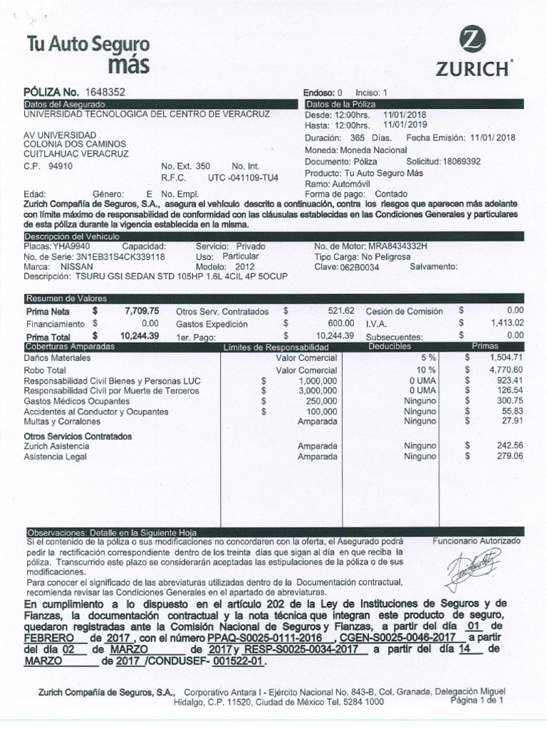 Factura Tsuru 5 | PDF