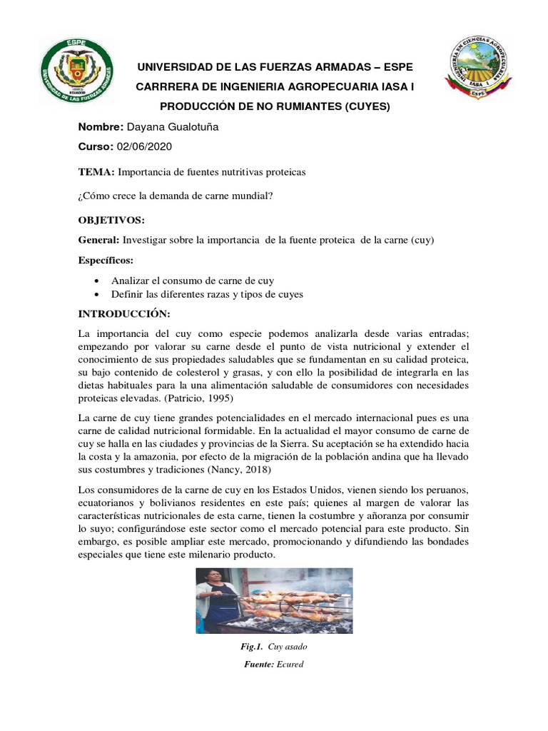 Gualotuña INF1 Lab | PDF | Carne | Conejillo de indias