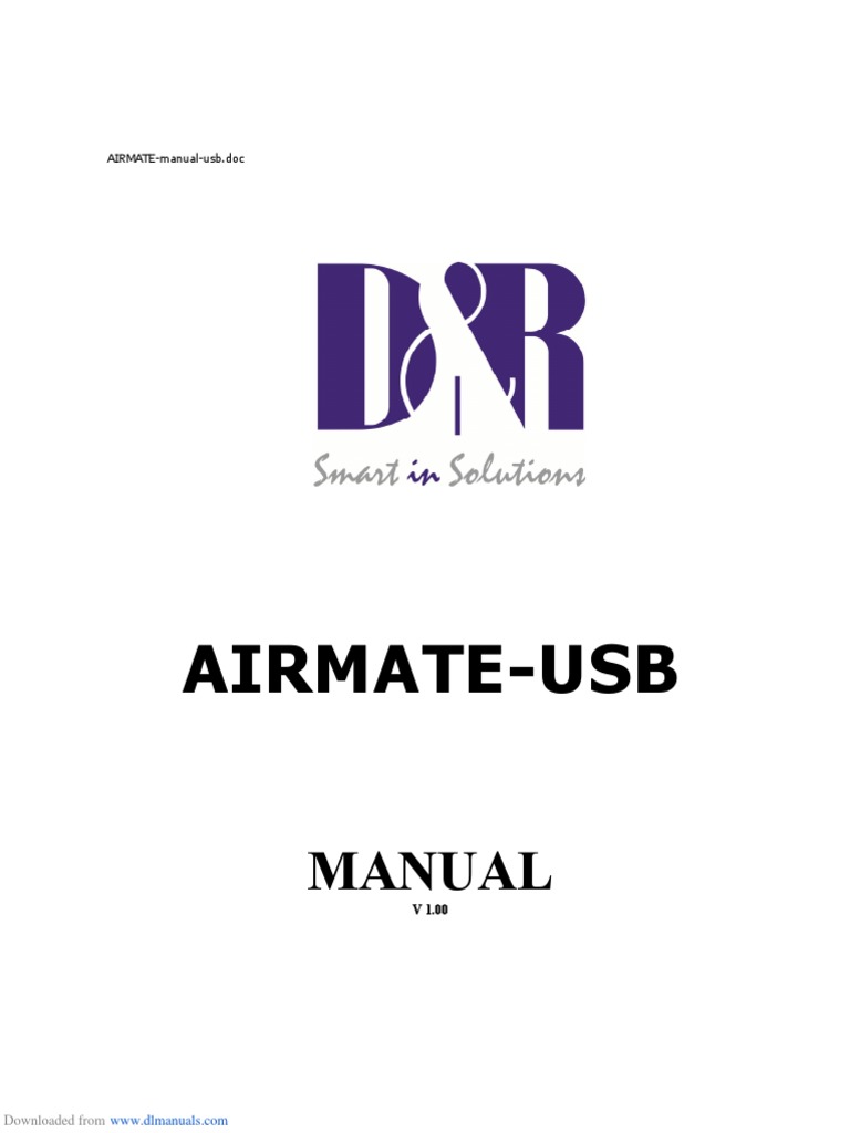 D&R Airmate-Usb User Manual | PDF | Microphone | Amplifier