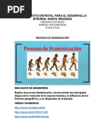 Taller Grado 6 Hominización | PDF | Homo | Evolución humana