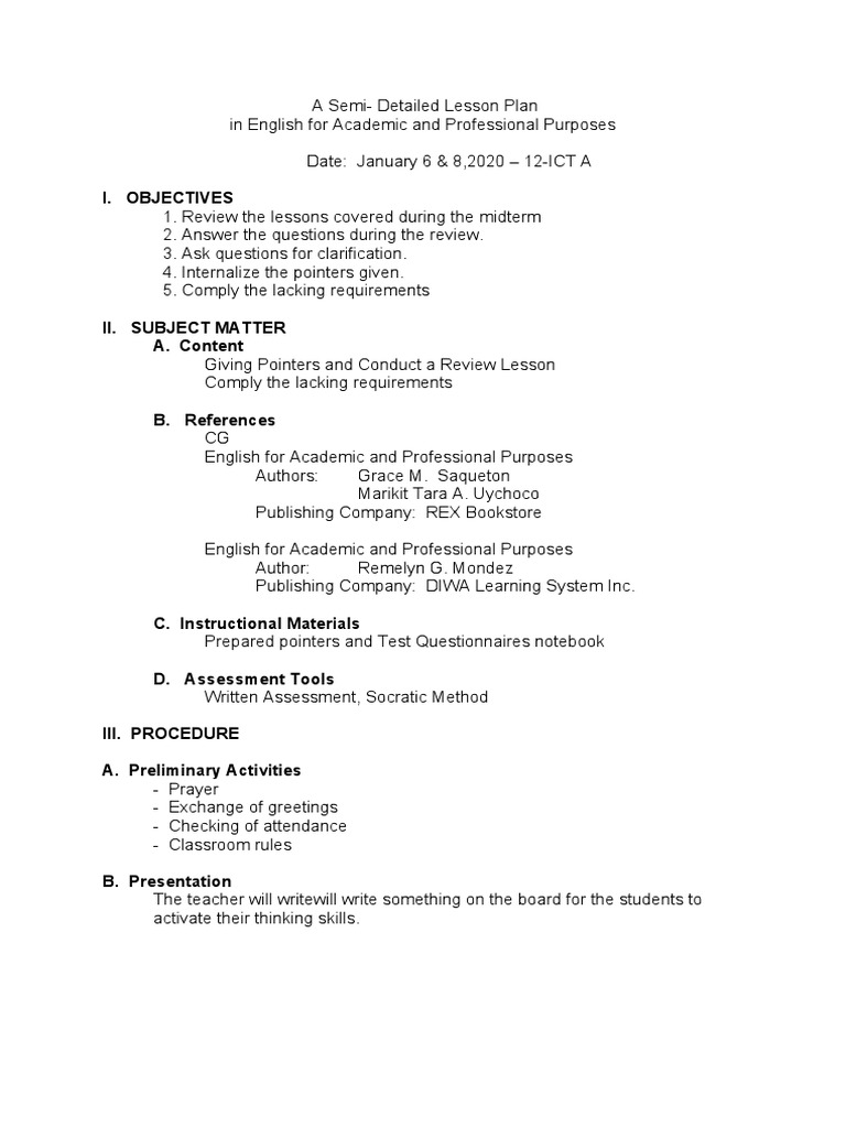 Eapp LP Review Lessons, Etc. | PDF