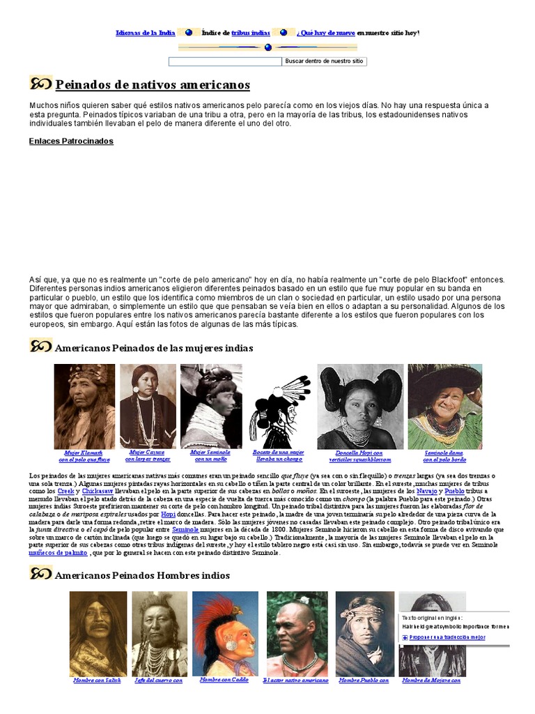 Native American Indian Peinados (Trenzas, Espirales, Scalplocks ...