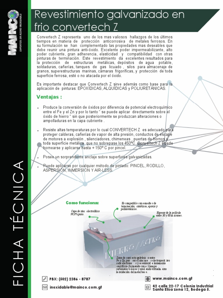 Revestimiento Galvanizado en Frio Convertech Z | PDF | Zinc | Pintar