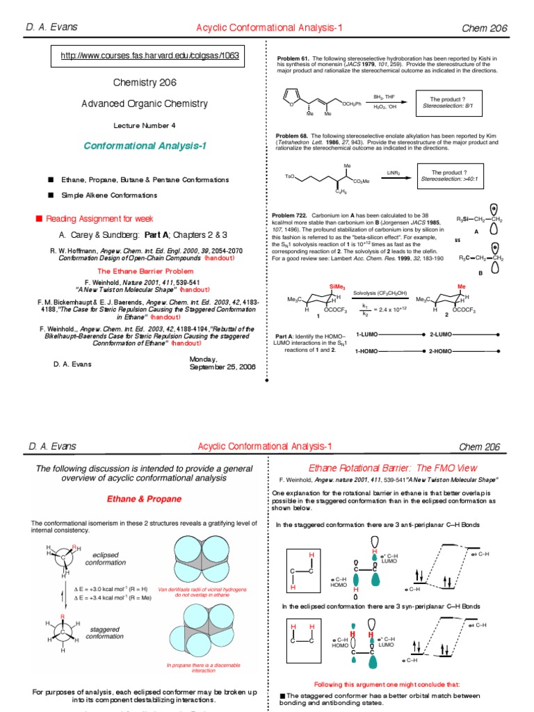 Chemistry 206 Advanced Organic Chemistry: Chem 206 D. A. Evans | PDF ...