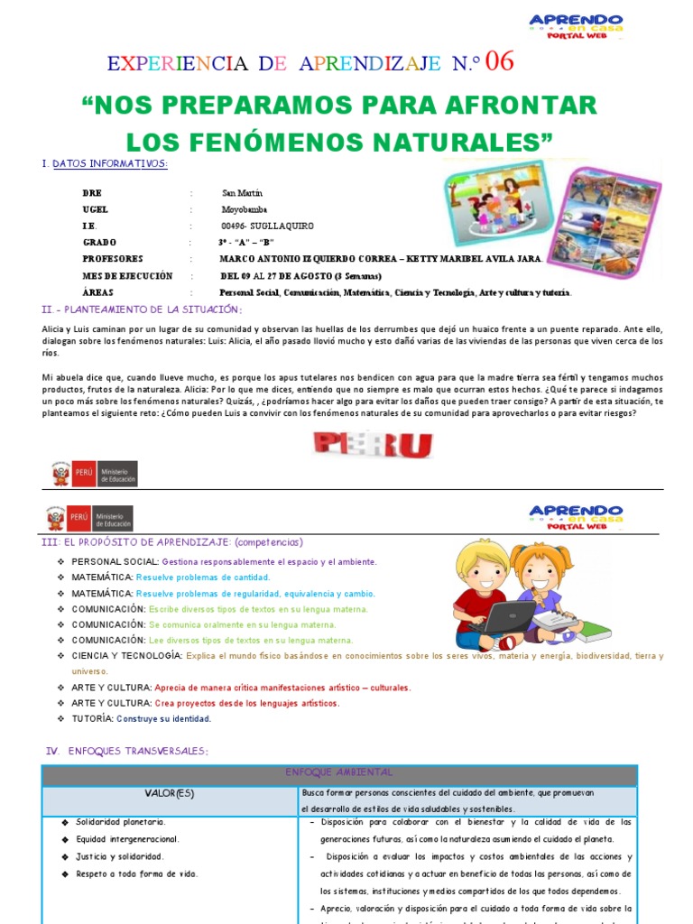 Experiencia de Aprendizaje #06 | PDF | Información | Multiplicación