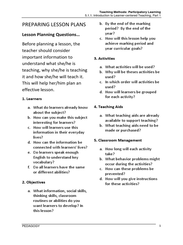 Learner-Centered Lesson Plan | PDF | Lesson Plan | Teaching Method