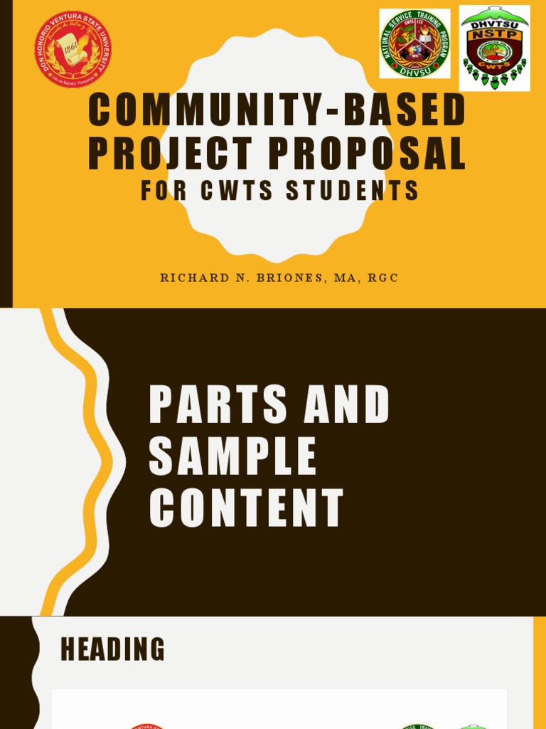 Community-Based Project Proposal: For Cwts Students | PDF