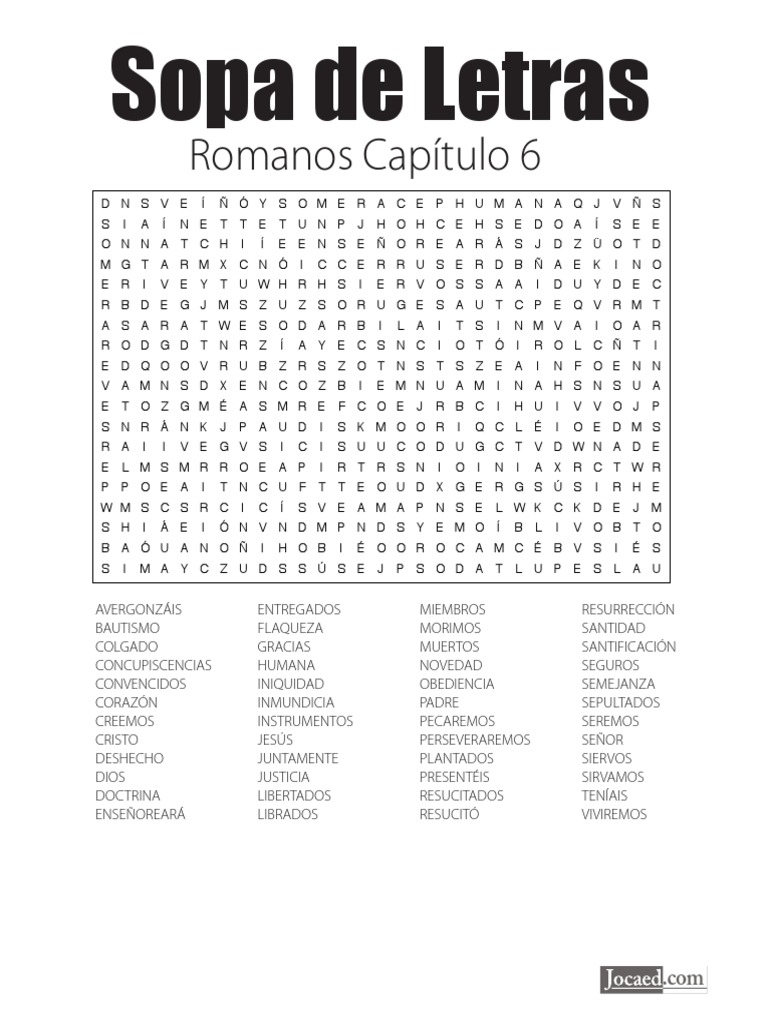 Sopa de Letras: Resurrección y Bautismo | PDF | Cristo (título ...