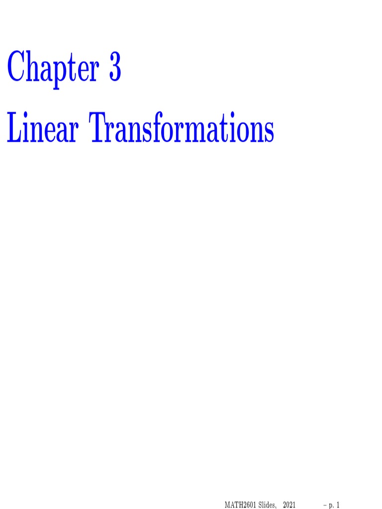Chapter 3 - Linear Transformations | PDF | Basis (Linear Algebra) | Matrix (Mathematics)