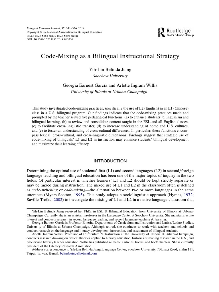 2014-Code Mixing As Bilingual Instructional Strategy | PDF ...