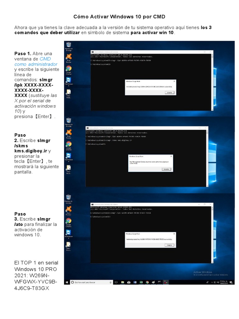 Cómo Activar Windows 10 Por CMD | PDF
