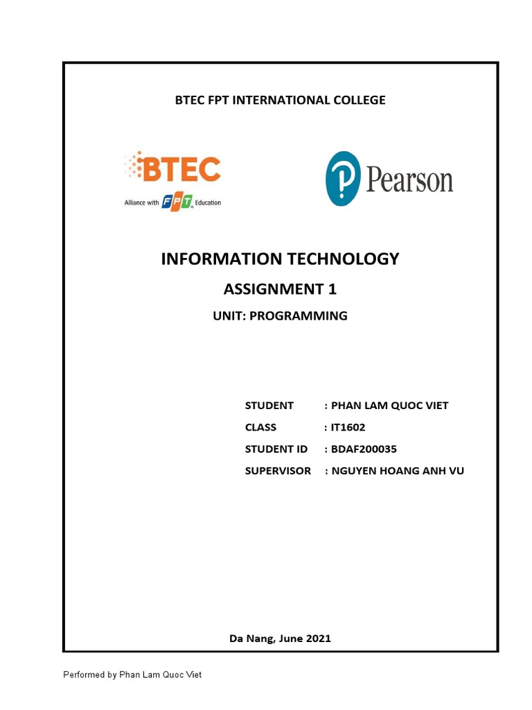 ASM1 Programming PhanLamQuocViet | PDF | Computer Programming | Programmer