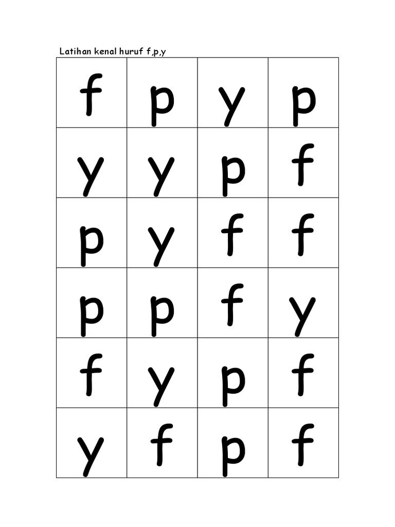 Latihan Kenal Huruf F | PDF