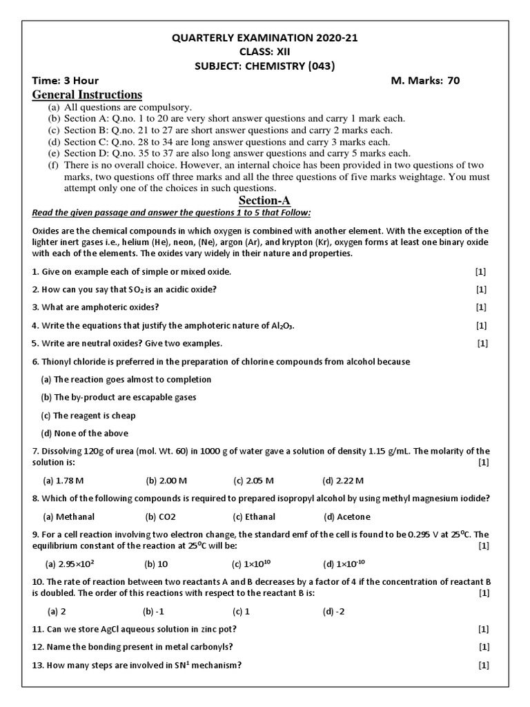 Read The Given Passage and Answer The Questions 1 To 5 That Follow ...