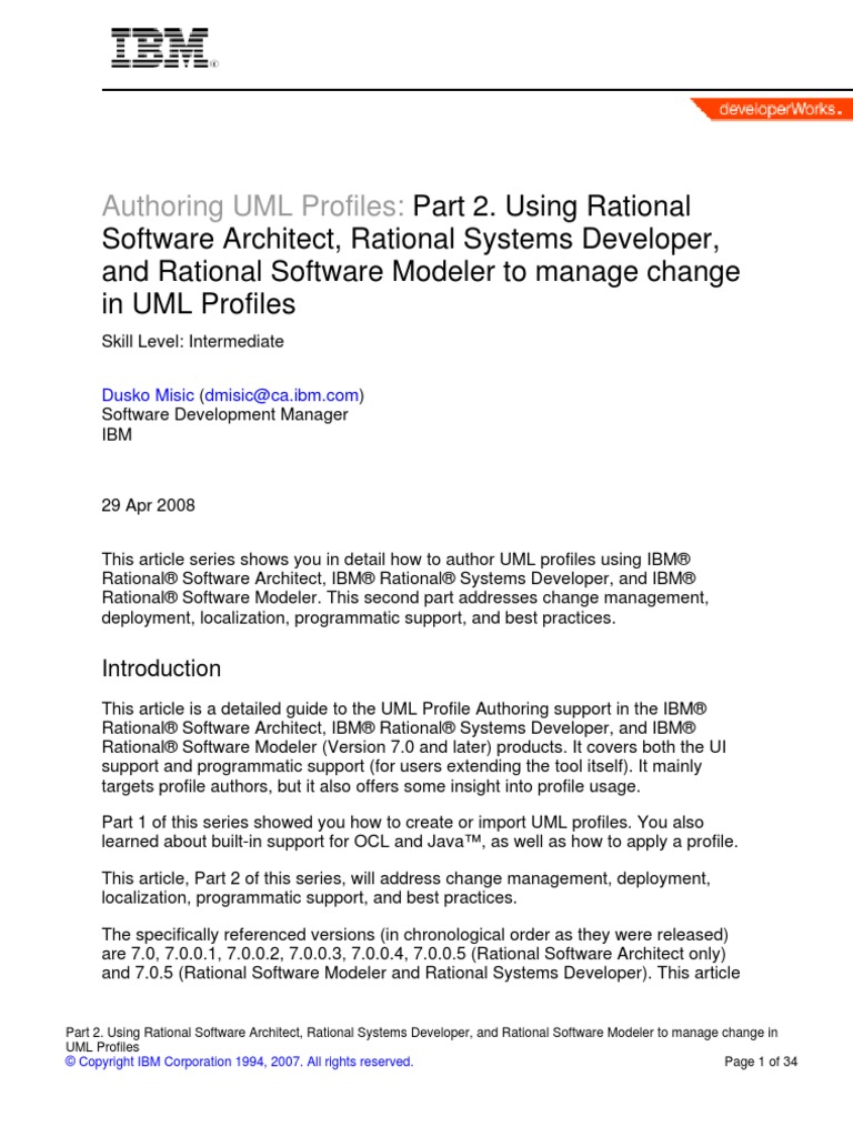 Authoring UML Profiles - Part 2 Using RSA | PDF | Eclipse (Software) | Unified Modeling Language