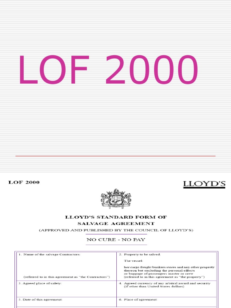 Lof 2000 | PDF | Marine Salvage | Business Law