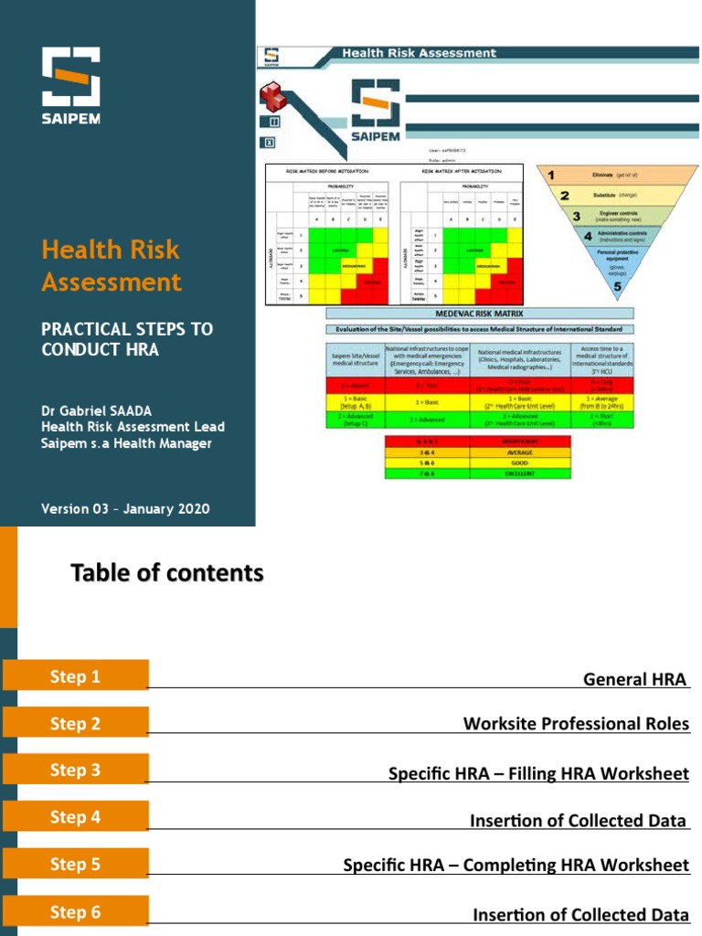 Health Risk Assessment: Practical Steps To Conduct Hra | PDF | Risk ...