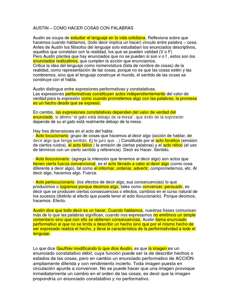 AUSTIN | PDF | Verdad | Movimientos filosóficos