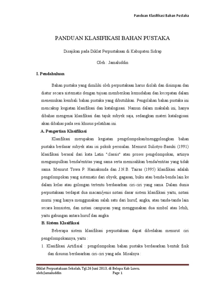Panduan Klasifikasi Bahan Pustaka Oleh J | PDF | Ilmu Sosial | Kajian ...