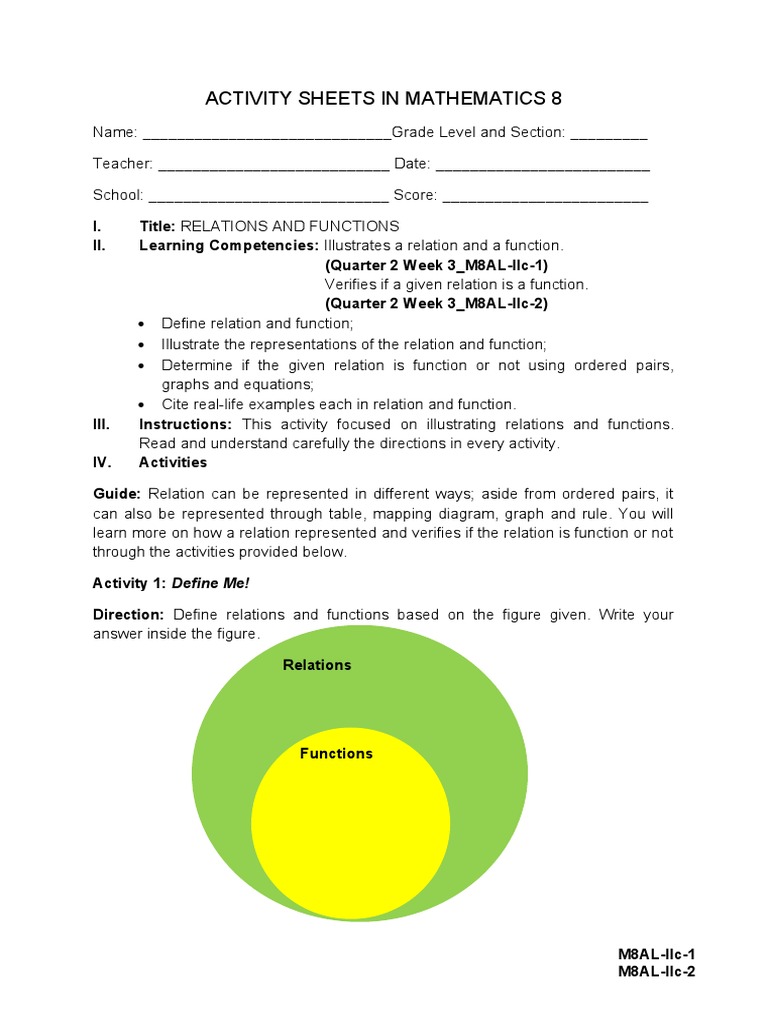 Relations and Functions | PDF | Function (Mathematics) | Mathematics