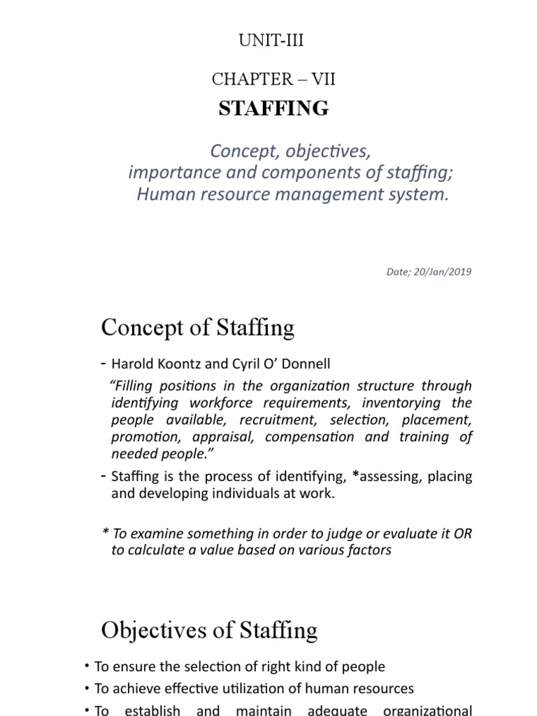 Staffing: Concept, Objectives, Importance and Components of Staffing ...
