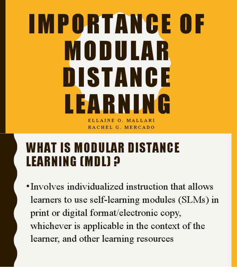 Importance of Modular Distance Learning | PDF