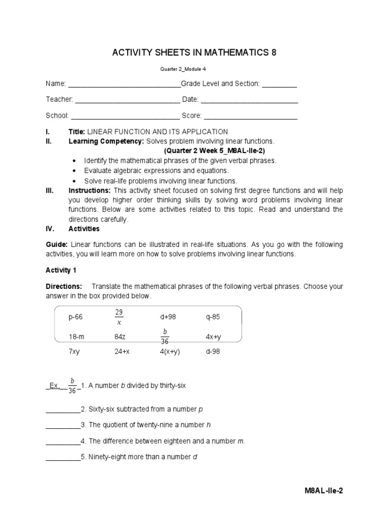 9 Linear Functions And Its Application Pdf Function Mathematics Linearity